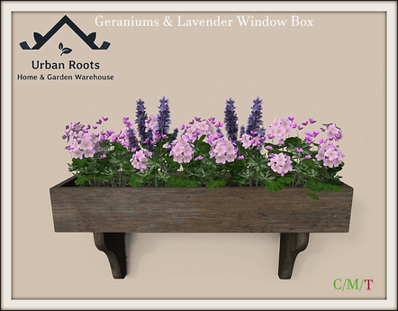 Second Life Marketplace - UR Geraniums / Lavender Window Box